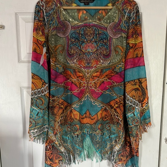 Sienna Rose | Tops | Sienna Rose Asymmetrical Embellished Green And ...